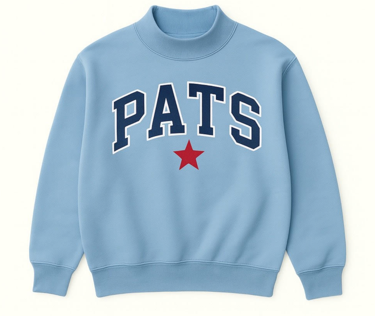 PATS - Light Blue Mock - Red Star – 2 Threads By Edmonds